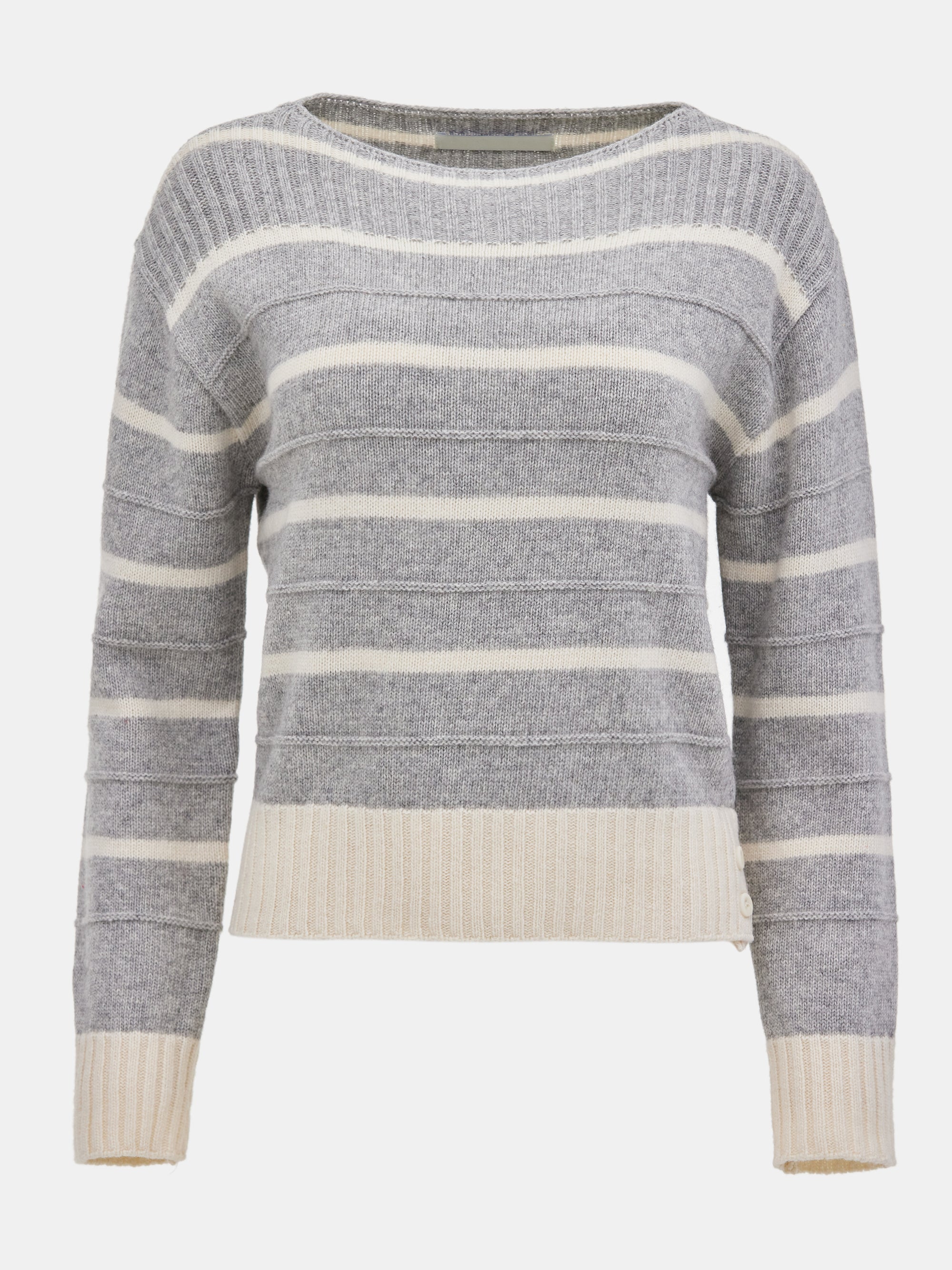 Fine Wool Stripe Knit, Grey/Ivory – SourceUnknown