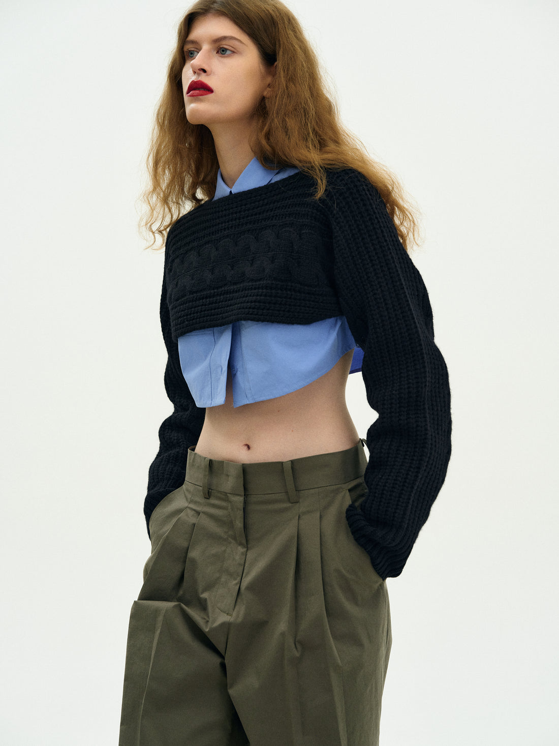 Merino Wool Cable Knit Black Sourceunknown